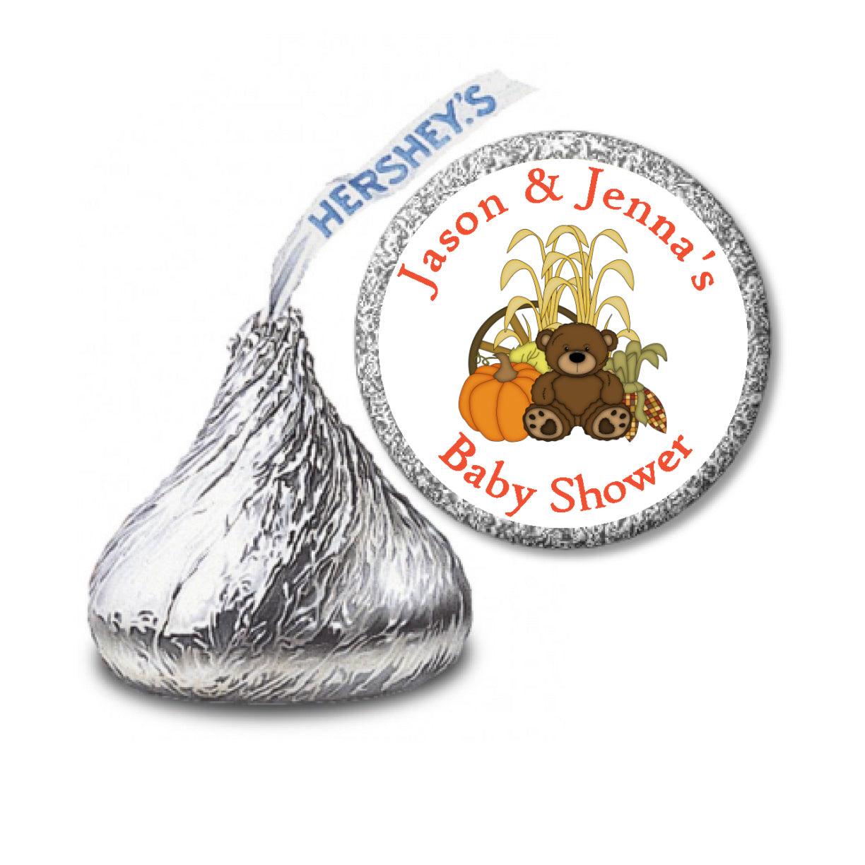 Fall Theme Baby Shower Hershey's Kisses Custom Stickers – Stork Baby ...