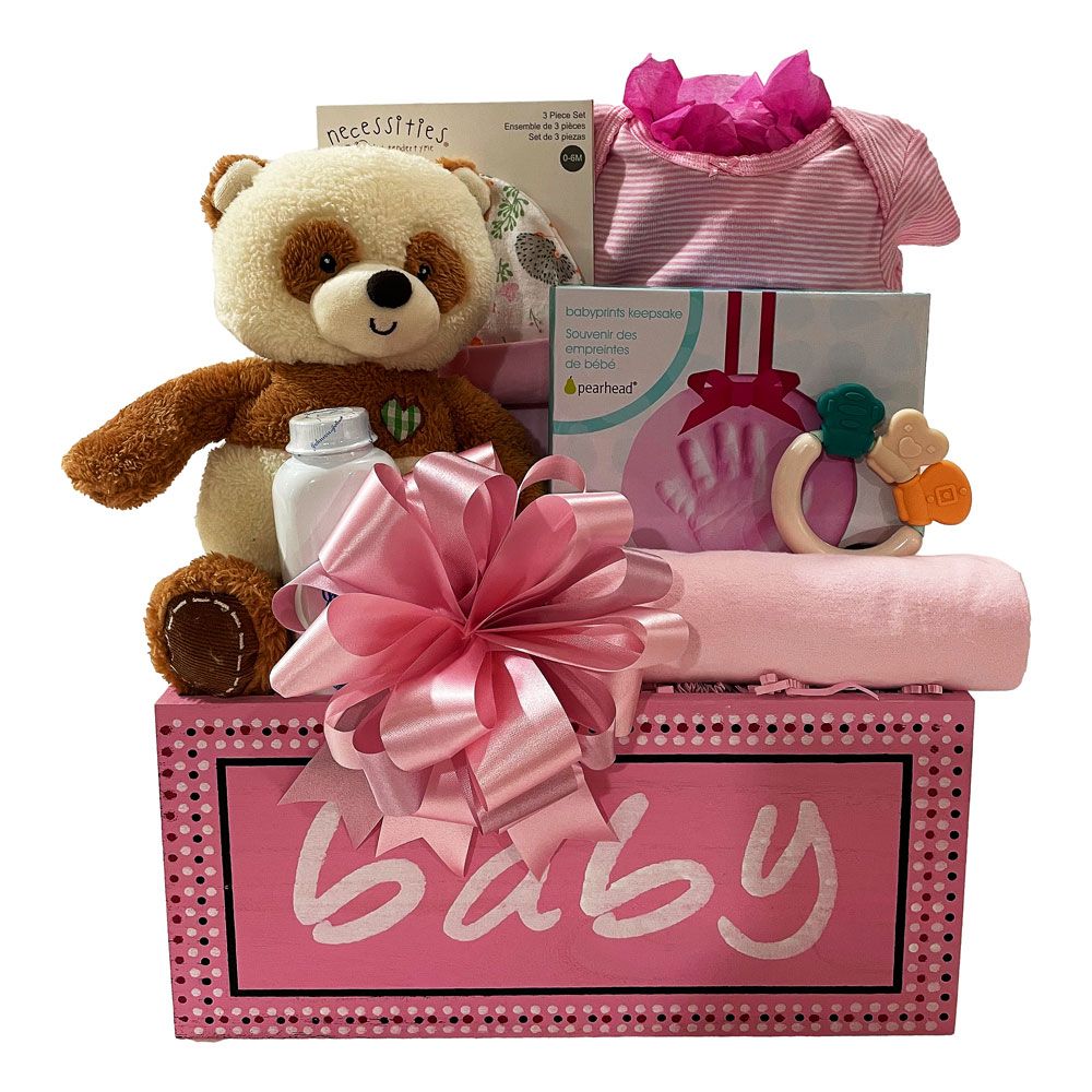 Dearest Baby Girl Gift Box | Stork Baby Gifts – Stork Baby Gift Baskets ...