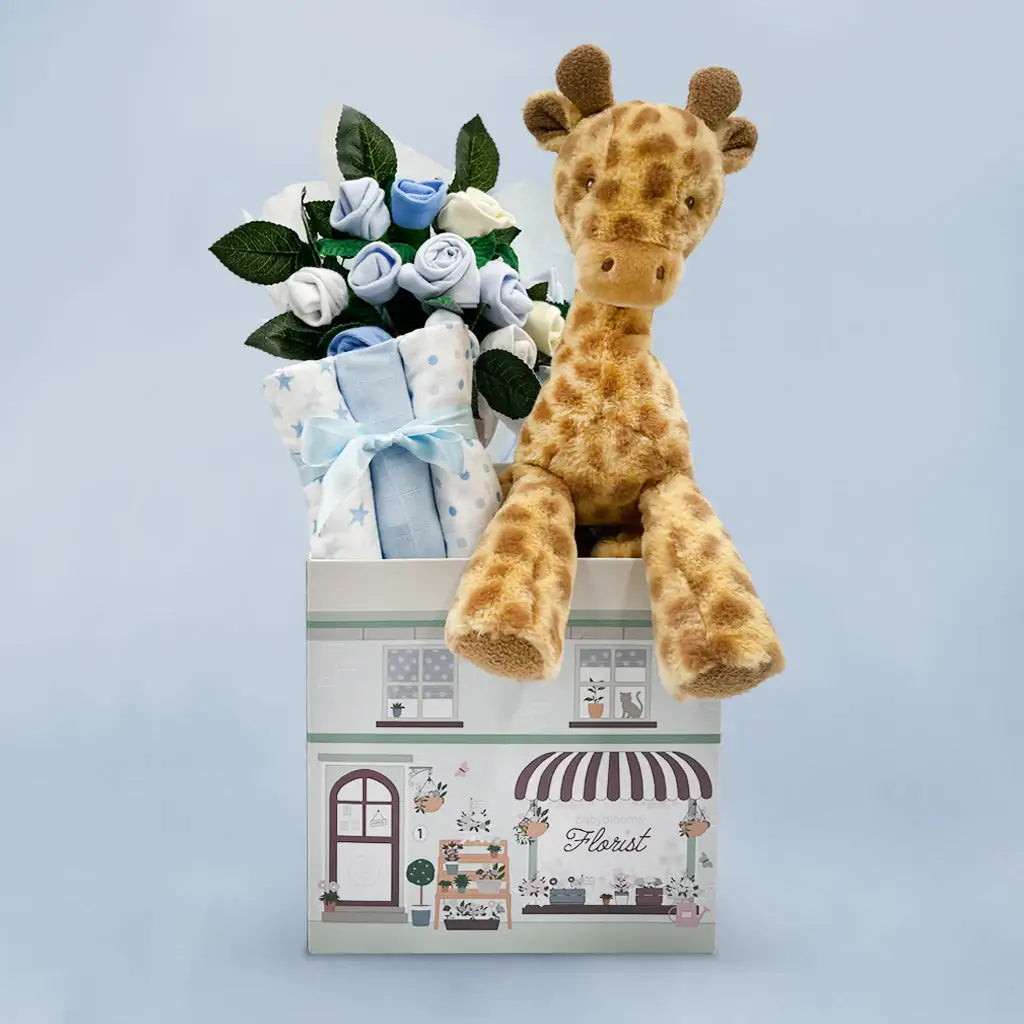 Giraffe Baby Boy Gift Box - Explore Stork Baby Gifts