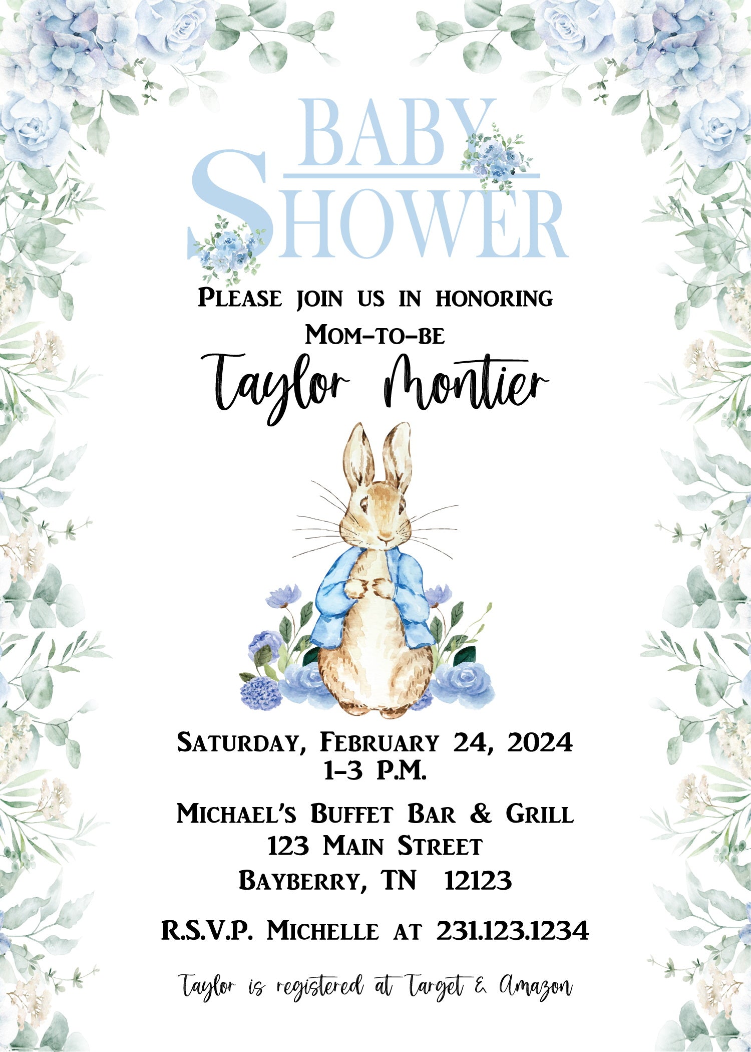 Peter Rabbit Baby Shower Invitation - Stork Baby Shower Favors – Stork ...