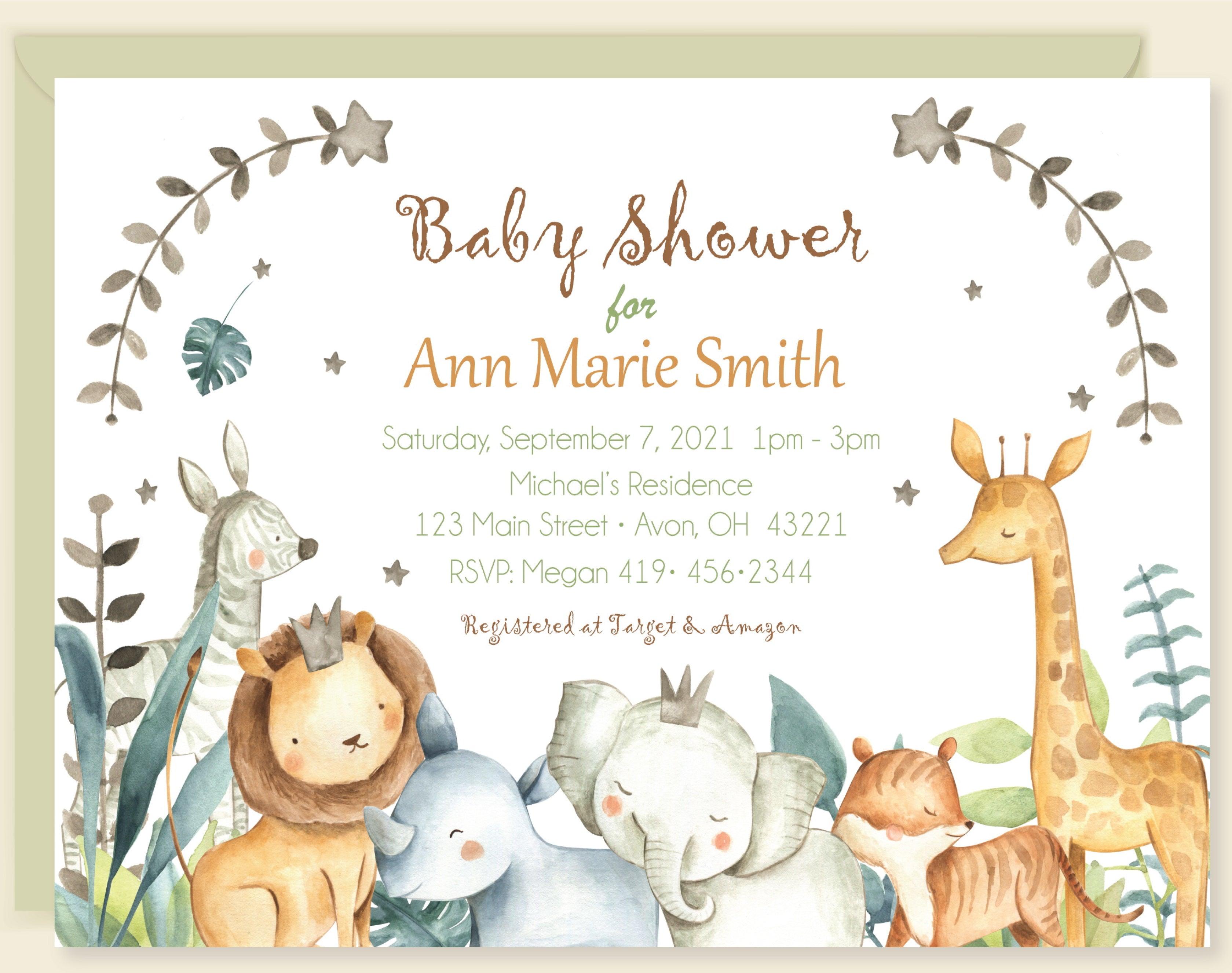 Baby Safari Invitations