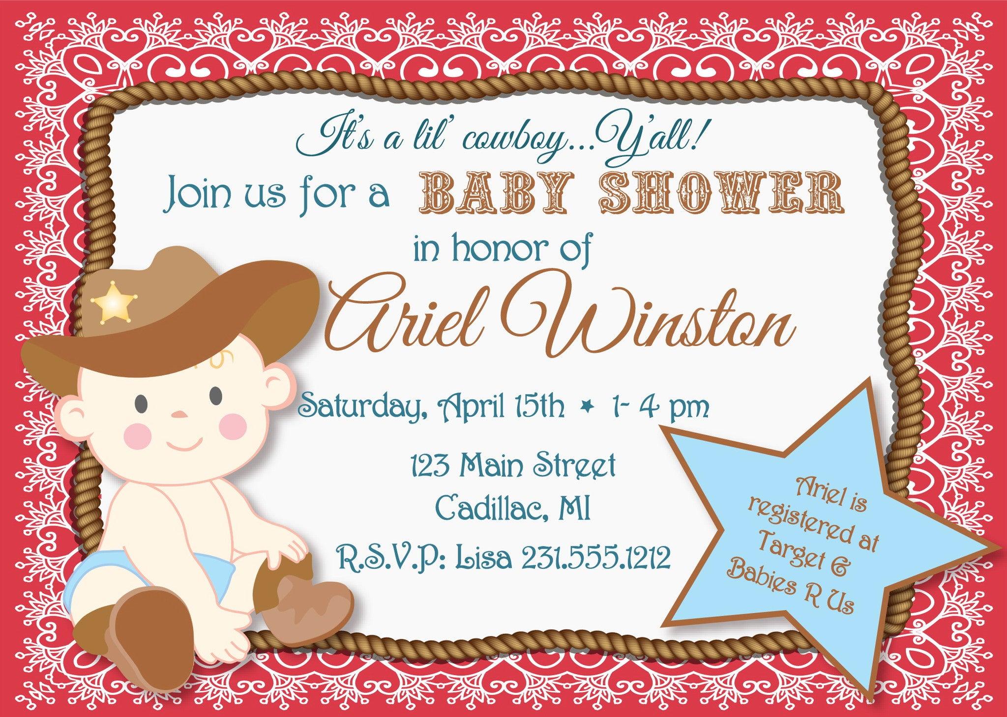 Western Baby Shower Templates