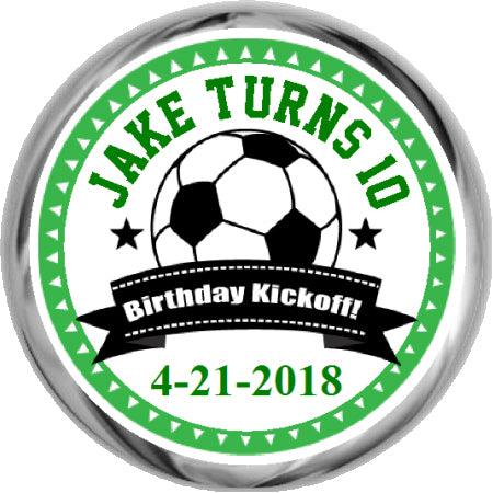 Soccer Kickoff Birthday - Personalized Hershey Kisses Stickers – Stork ...